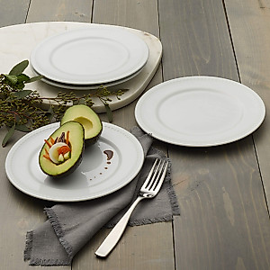 Everyday White 8.5 Inch Porcelain Salad Plates by Fitz and Floyd