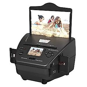 DIGITNOW Film & Photo Scanner,4-in-1 Film Scanner, with 2.4" LCD Screen Converts 35mm/135 Slides & Negatives Film, Photo, Business Card for Saving to 16MP Digital Images,8GB Memory Card Included