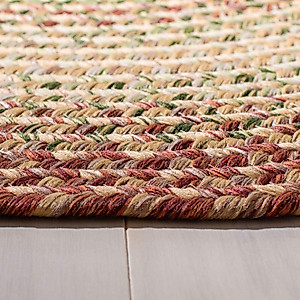 SAFAVIEH Braided Collection 4' x 6' Rust / Multi BRD303A Handmade Country Cottage Reversible Area Rug