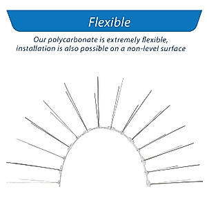 VIIRKUJA Bird Spikes 3 Metres Stainless Steel Pigeon Repellent 4 Rows Total Length 300 cm 6 Elements 50 cm Bird Repellent with Click Closure and Predetermined Breaking Points