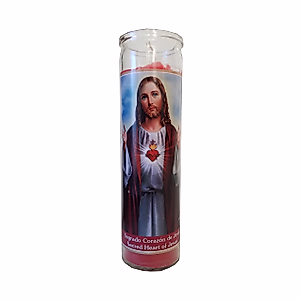 Sacred Heart of Jesus (Sagrado Corazon De Jesus) Red Devotional Candle