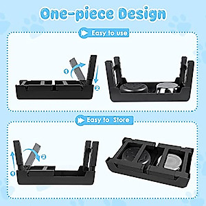 URPOWER Raised Slow Feeder Dog Bowls 4 Height Adjustable Elevated with Stainless Steel Water Bowl and Non-Slip Food Stand for Small Medium Large Dogs Pets