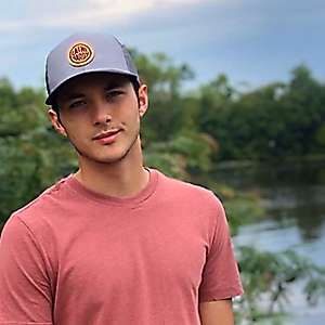 Richardson Unisex 312 Twill-Back Trucker Adjustable Backstrap Baseball Cap, Split Royal/White, One Size Fits Most