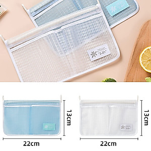 sherxibo Home Kitchen Organizer Mesh Bag (White) Refrigerator Inside Door Classification Storage Mesh Bag Refrigerator Hanging Storage Mesh Bag Kitchen Food Small Sundries Storage Mesh Bag 2 Pack