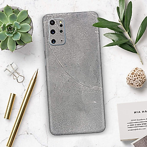 DesignSkinz Gray Cracked Concrete Protective Vinyl Decal Wrap Skin Cover Compatible with The Samsung Galaxy S20 (Screen Trim & Back Glass Skin)