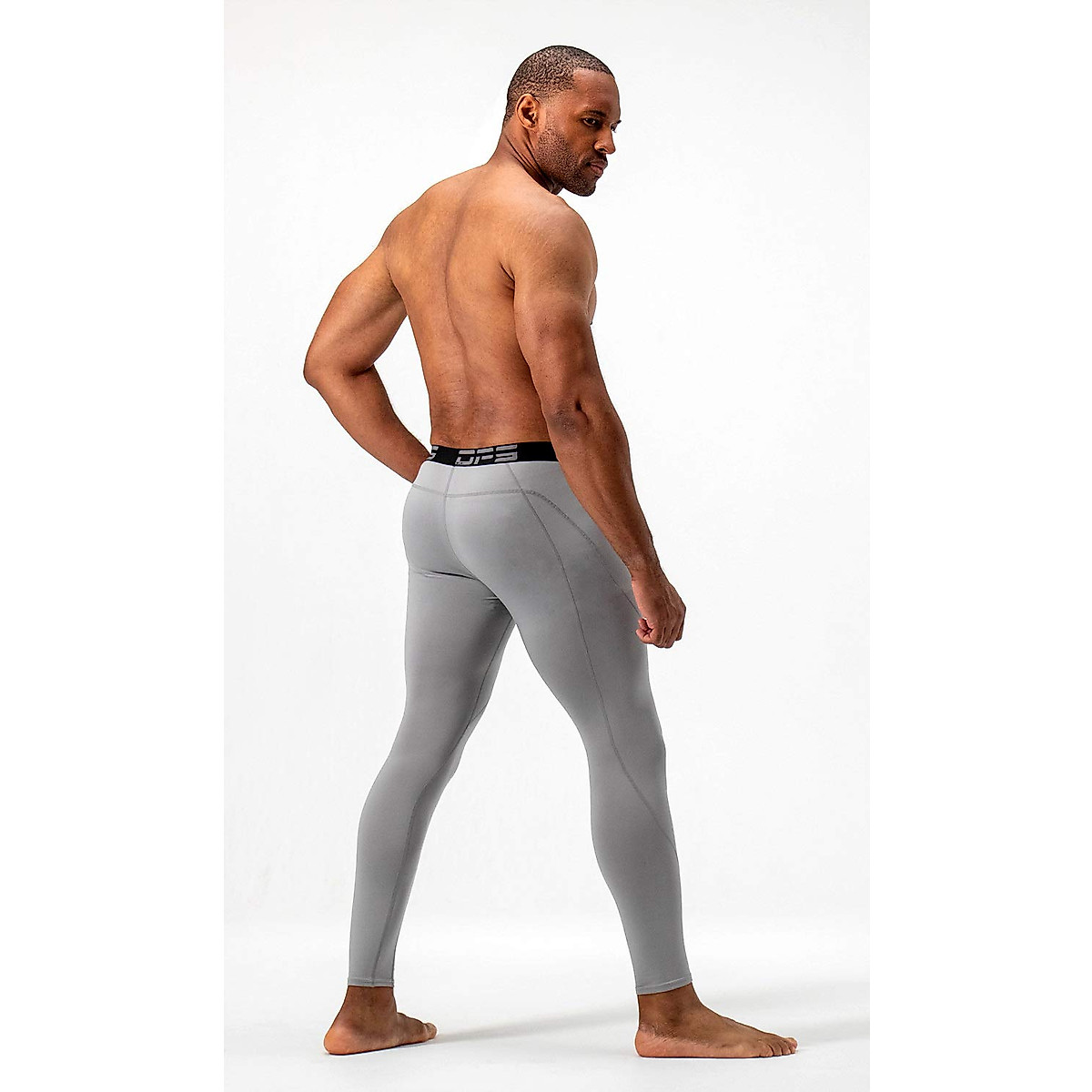 DEVOPS Men's Thermal Compression Pants, Athletic Leggings Base Layer Bottoms (2 Pack) (2X-Large, Black/Light Grey)