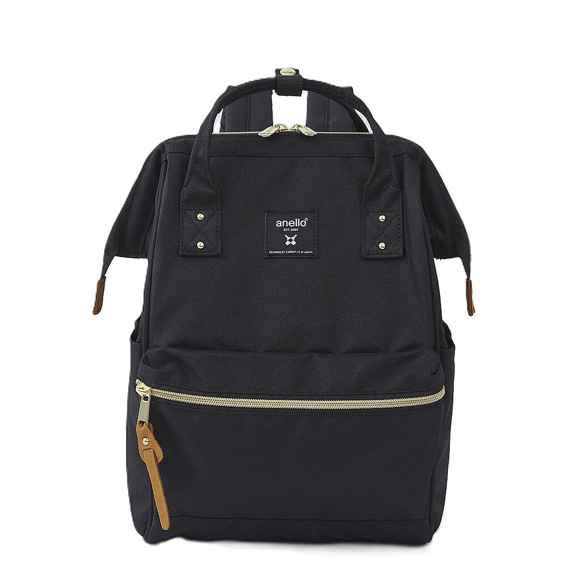 Anero ATB0193Z Backpack with Clasp, (R), A4 Base, Water Repellent, Multiple Storage, PC Storage, Black