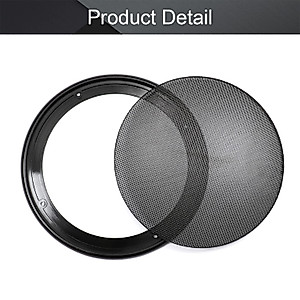 Fielect 2Pcs 6.5inch Speaker Grill Cover Mesh Speaker Grill Decorative Circle Woofer Guard Protector Cover Audio Accessories Black Cloth Cover with 8 Screws