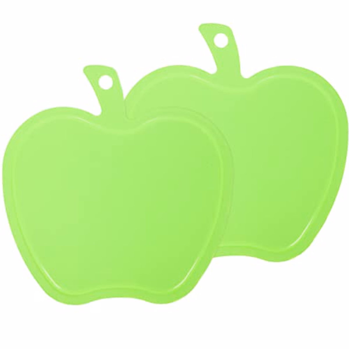 Didiseaon Apples Shape Cutting Boards with Handle for Fruit and Veggies 2pcs Small Plastic Bread Board Cheese Serving Platter Round Charcuterie Boards Green