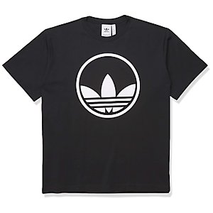 adidas Originals mens Circle Trefoil Shorts Sleeve Tee Black Medium
