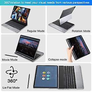 doqo Keyboard case for iPad Air 13 (M2) 2024 and iPad Pro 12.9(6th,5th,4th,3rd Gen), 360° Rotatable Magnetic Keyboard Cover with Multi-Trackpad,Aluminum Alloy Backlit Slim