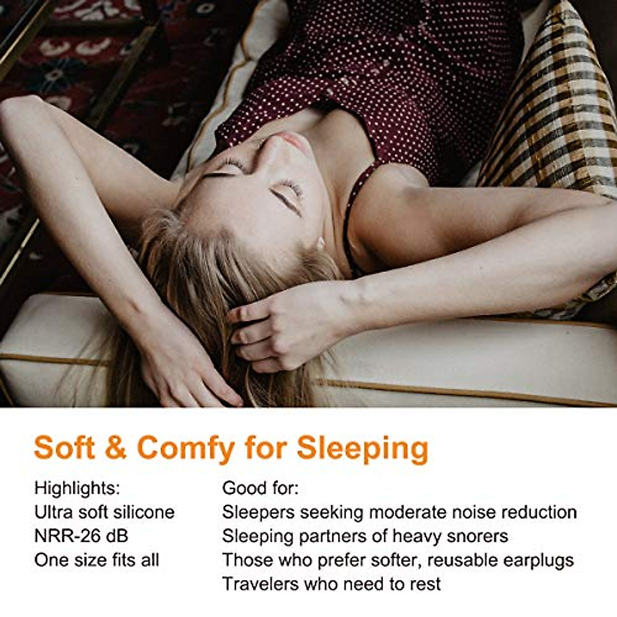 Lakayee Reusable Silicone Ear Plugs, 6 Pairs Waterproof Noise Reduction Earplugs Sound Canceling Ear Plugs for Sleeping Snoring Swimming Shooting Hunting Traveling Concerts Musicians with Carry Cases
