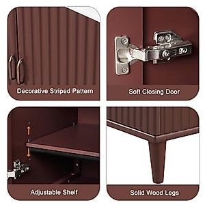 Tomkate 24 Inch Bathroom Vanities with Sink, Freestanding Bathroom Vanity with Ceramic Single Sink Combo, Modern Undermount Bathroom Sink Cabinet with Two Doors, Adjustable Shelves (Rosy)