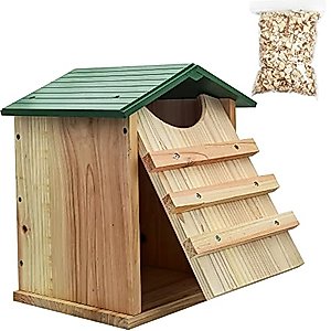 Prolee Screech Owl House Hand Made 14 x 10 Inch Cedar Wood Owl Box with Mounting Screws, Easy Assembly Required (Standard)