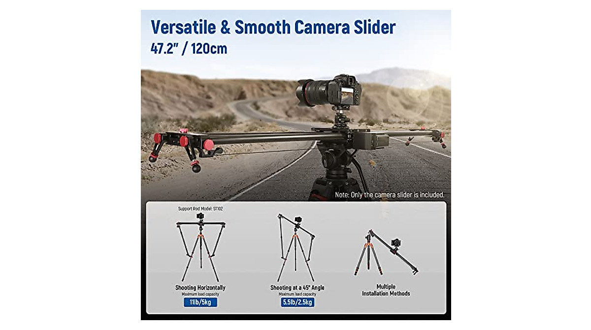 NEEWER 47.2” Motorized Camera Slider - Smooth Video & Time-Lapse Shots