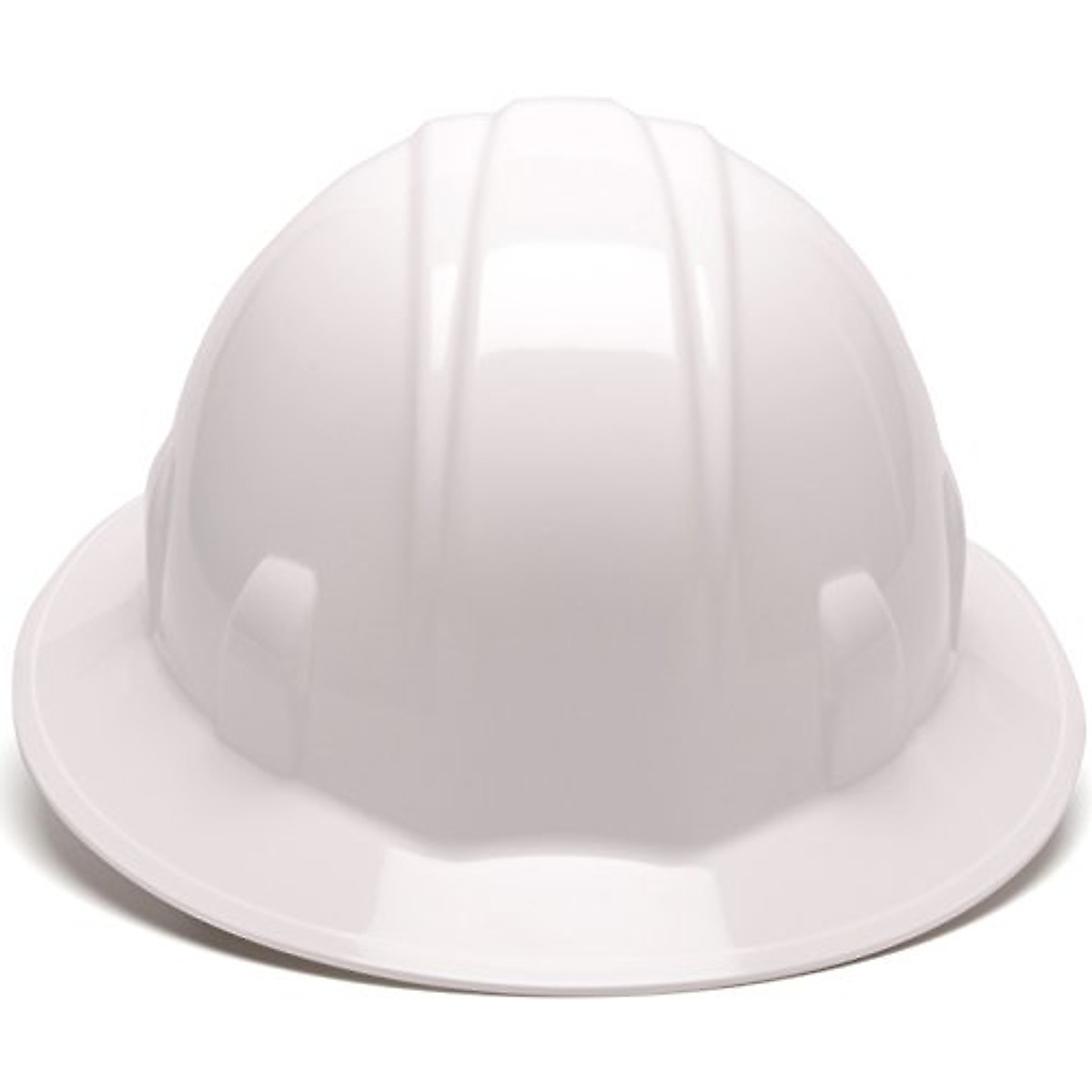 Pyramex Safety SL Series Full Brim Hard Hat, 4-Point Ratchet Suspension, White, Medium