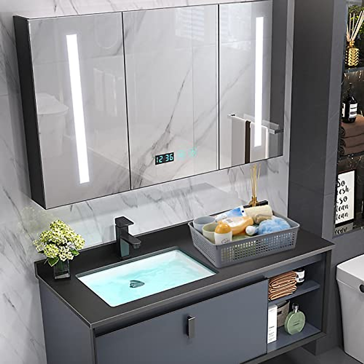 Nesmilers Plastic Baskets Trays, Office Storage Basket Set of 6