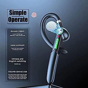 ESSONIO Bluetooth earpiece for Cell Phone Bluetooth Headset with mic Trucker Headset Bluetooth 5.0 Single Ear Hands-Free Headphones Support for Rotation Headphones for iPhone,Android