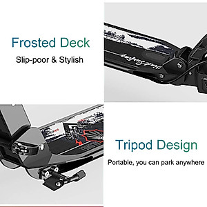 LXLA - Folding Adult Kick Scooter with Disc Handbrake, Big Wheels Dual Suspension Commuter Scooter, Adjustable Height, Supports 220lbs