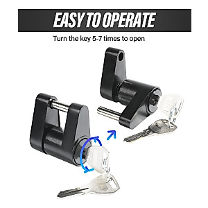 ESEWALAS Trailer Tongue Coupler Lock,Trailer Tongue Coupler Lock Pin,Dia 1/4 Inch,3/4 Inch Span,Security Full Protection Towing Power Hauling,Trailer Hitch Lock (Black)