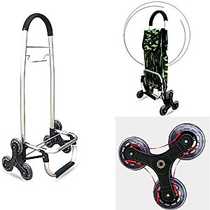 Shopping Trolley on Wheels Multi Function Shopping Cart Lightweight Aluminum Trolley Foldable Climbing Stair Car with 6 Wheels Storage Hand Trucks,Red ,