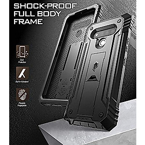 Poetic Revolution Series for LG Stylo 6 Case, Full-Body Rugged Dual-Layer Shockproof Protective Cover with Kickstand and Built-in-Screen Protector, Black