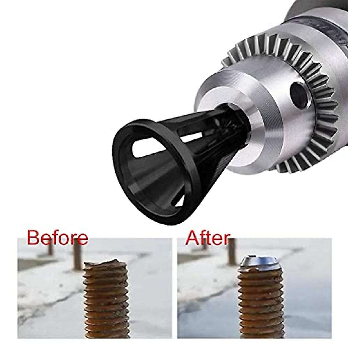 Odowalker 4 Pcs HSS Deburring External Chamfer Tool,CR12MOV Steel Hex &Triangle Shank Burr Remover for Drill Bit Fits for Bolts 4mm-19mm