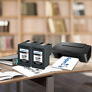 SuperInk Replacement Compatible for HP 62XL 62 XL C2P05AN Ink Cartridge High Yield (5 Black) Use in Envy 5665 7640 7643 7644 7645 8000 8005;Officejet 200 250 258 5743 5744 8040 8045 Printer