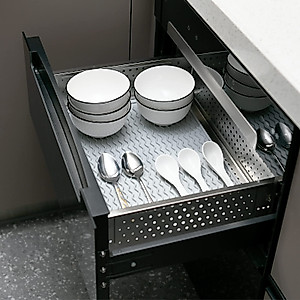 Kitchen Refrigerator Shelf Liners Non Adhesive 12x16 inch , Non Slip Drawer Cabinet Liner for Shelves , Fridge Mats Waterproof Washable 2 Pack