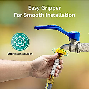 AQUA CREST Flexible Hose Protector-Eliminates Hose Crimping and Straining at Faucets and Water Connections for RV, Garden & Car Wash Hose Extension Adapter, Pack of 2