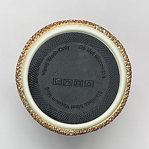 Cupcupmore 12 oz Bling Champane Rhinestone Stainless Steel Coffee Tumbler,Shiny Travel Insulated Coffee Mug with Lid, Reusable Spill Proof Coffee Cup,Portable Thermal Mug for Hot and Cold