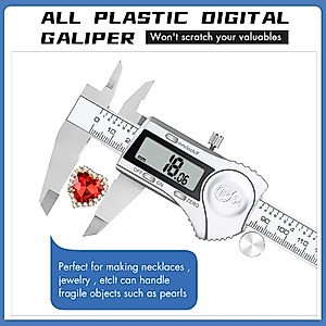 Simhevn Electronic Digital Calipers, inch and Millimeter Conversion,LCD Screen displays 0-6" Caliper Measuring Tool, Automatic Shutdown, Suitable for DIY/Jewelry Measurement (150mm inch/mm/Fraction)