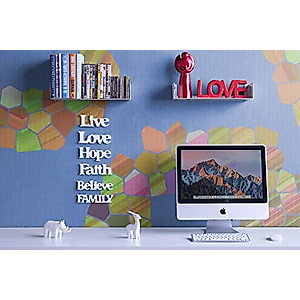 Wallniture U Shape Floating Metal Bookshelf White Set of 2