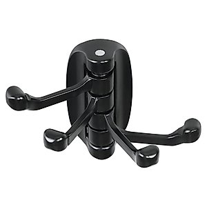 Alise Swinging Towel Hooks,Wall Mount Coat Hook Door Hanger Robe Clothes 4 Hooks for Bathroom Kitchen Garage Hotel Cabinet,Heavy Duty Folding Wall Hooks for Hanging Coat Hats Towels,Black