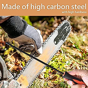 SKZIRI Chainsaw File Set 3 Sizes 5/32, 7/32, 3/16 inch, Chainsaw Sharpener Set Tool Kit Chain Sharpening File Sharpening File Steel with Plastic Handle Round Files for Chainsaw Chain