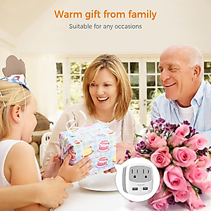 TESSAN New Zealand Australia Power Plug Adapter, Type I Travel Adaptor with 2 USB Ports 2 American Outlets, US to Australian AU Fiji Argentina China Charger Plug Converter