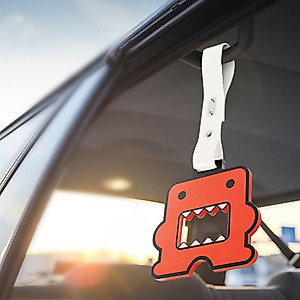 Q1-TECH, JDM Tsurikawa Ring Japanese Subway Train Bus Car Handle Cute Anime Cartoon Handle Hand Strap Rear Front Bumper Warning Rings Drift Charm Drift Car Accessory (Domo-ORWH)