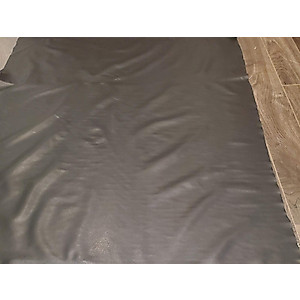 NAT Leathers™ | Black Garment Weight Thin Faux (Peta-Approved Vegan) Leather Synthetic Pleather 0.7 mm Stretch 1 Yard 52 x 36 inches Soft Smooth for Garments, Pants, Skirts Shirts 0.7 mm