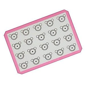 INCHANT Silicone Macaron Baking Mat, Half Sheet Size With 20 Macaron Spaces, Non Stick Silicon Liner for Bake Pans & Rolling - Macaroon/Pastry/Cookie Making, Set of 2, Pink