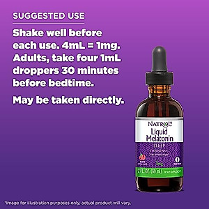 Natrol Liquid Melatonin 1mg, Berry-Flavored Dietary Supplement for Restful Sleep, 2 Fl Oz, 15 Servings