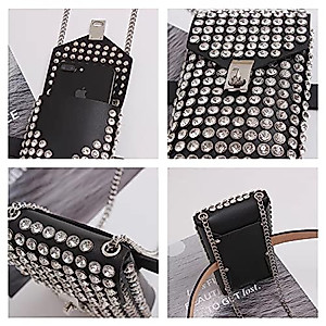 IDJIUKAI Women's Bling Crystal Rhinestone Phone Crossbody Bag Sparkly Glitter Purse for Evening Party Prom Wedding