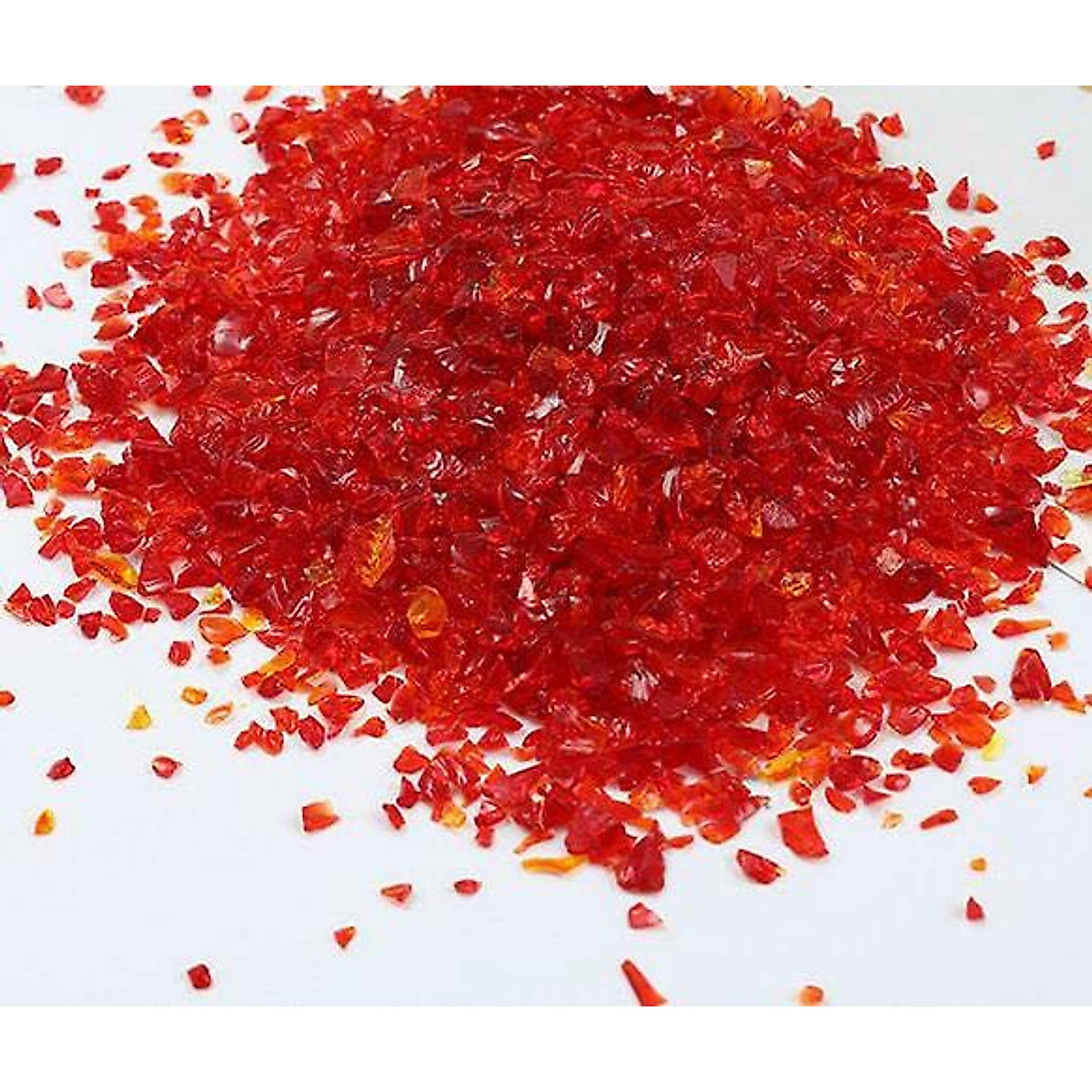 Golden Yellow Smooth Glass Chips Transparent Glitter Glass Broken 3-6mm Grinding Crushed vitreous Glass for Crafts Resin Mold Craft DIY hydroponic Plants Filler Home Nail Decoration(60g)