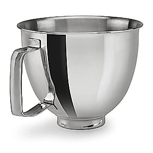 KitchenAid 3.5 Quart Polished Stainless Steel Bowl with Handle - KSM35SSFP