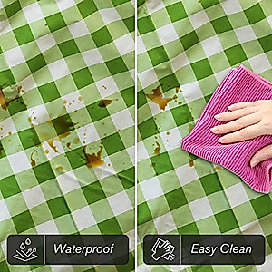 Byliable 6ft Fitted Tablecloth Rectangle Table Cover, Fitted Table Covers for 6 Foot Tables, Washable Picnic Table Cloth Indoor Outdoor Elastic Tablecloth, Green