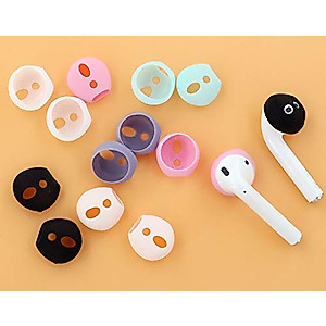 IiEXCEL [ Fit in Case ] 6 Pairs Thin Replacement Eartips Slim Gel Earbuds Ear Tips Skin Accessories Compatible with AirPods 1 and 2 [Fit in Charging Case] 6 Multicolor