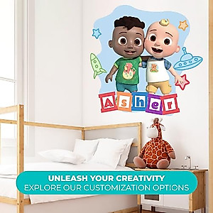 Multiple Font Custom Name JJ and Cody CoComelon Kids Wall Decal - EGD X CoComelon Series - Prime Collection - Wall Decal for Room Decorations - Mural Wall Decal Sticker (EGDCOCO004)