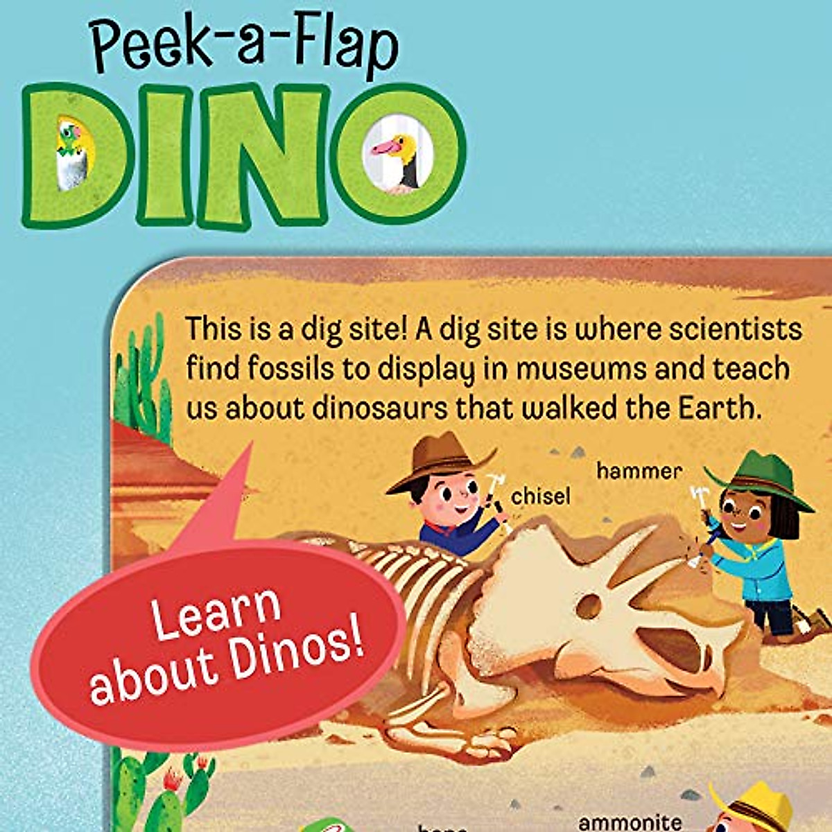 Peek-a-Flap Dino - Children's Lift-a-Flap Board Book, Gift for Little Dinosaur Lovers, Ages 2-7