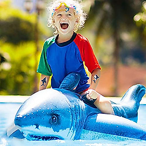 Partywind 34 Styles Metallic Glitter Shark Temporary Tattoos for Kids, Shark Ocean Theme Birthday Decorations Party Supplies Favors, Shark Fake Tattoos Stickers Game Gift Bag for Boys Girls