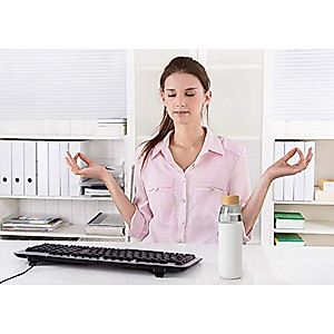 veegoal Glass Water Bottles 18 Oz Borosilicate with Bamboo Lid, BPA-FREE, Non-Slip Silicone Sleeve, and Stainless Steel Leak Proof Lid - Glass Water Bottle for Men and Women