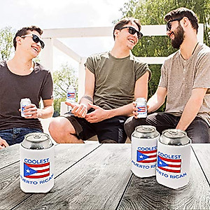 Custom Sleeves for Cans Drink Cooler Coolest Puerto Rican Countries Rica Scuba Foam Party Beer Cover White Personalized Text Here